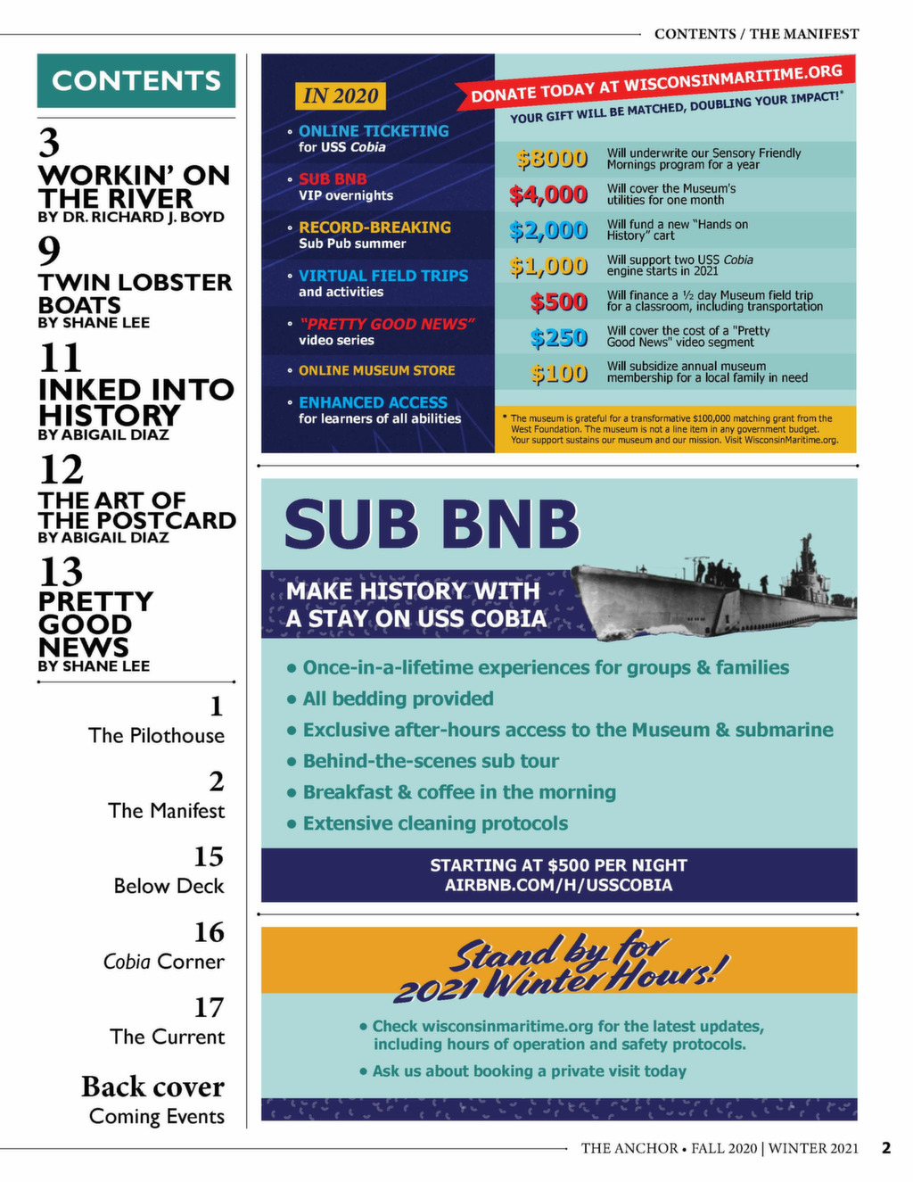 Anchor Magazine Fall Winter 2020 | Wisconsin Maritime Museum